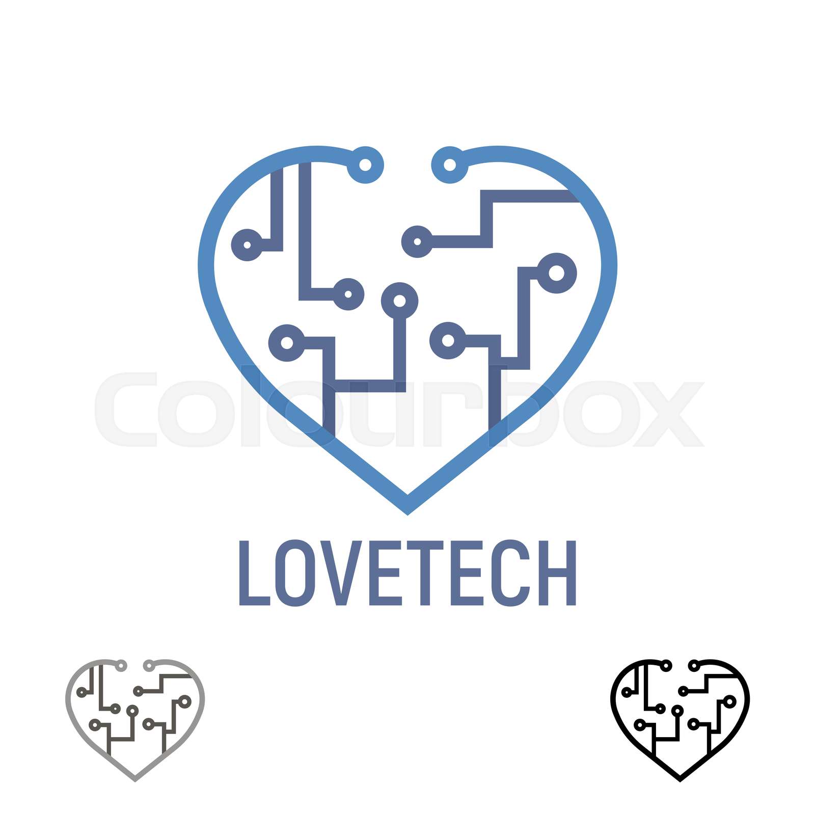 Logo love tech, heart. Technology concept design | Stock vector | Colourbox