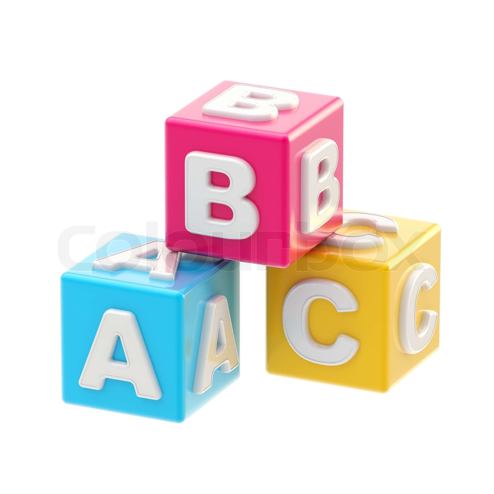 ABC glossy cube illustration isolated | Stock image | Colourbox