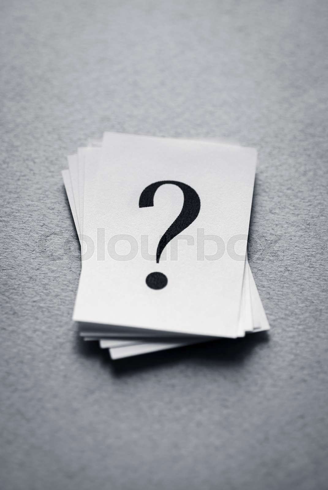 Paper card with a question mark | Stock image | Colourbox