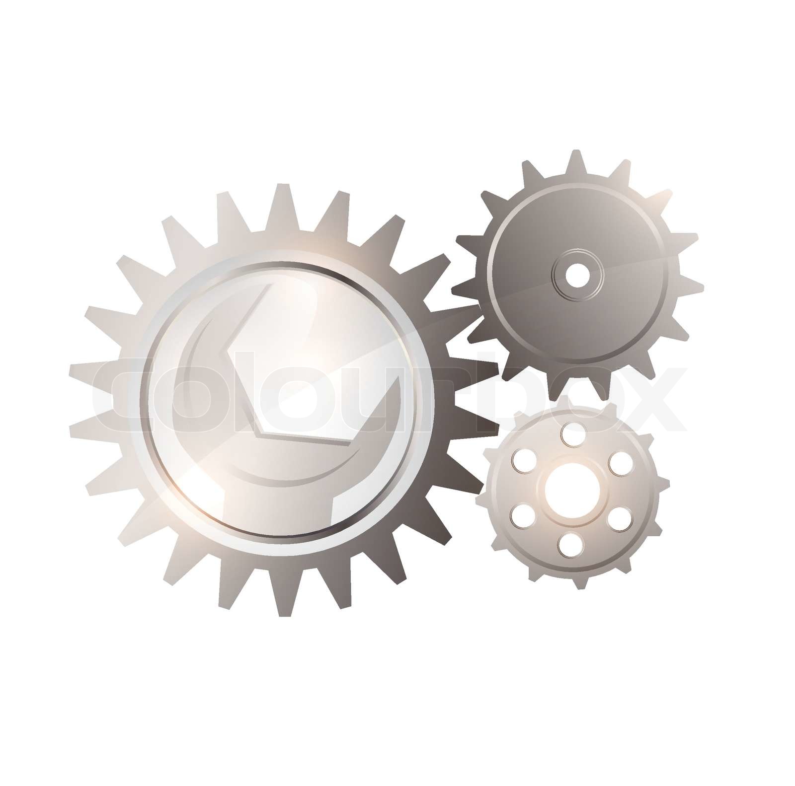 Gear system with spanner | Stock vector | Colourbox