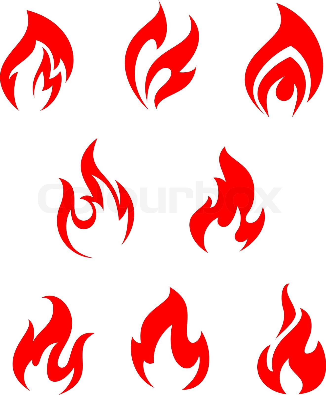 rotes Feuer Flammen | Stock-Vektor | Colourbox