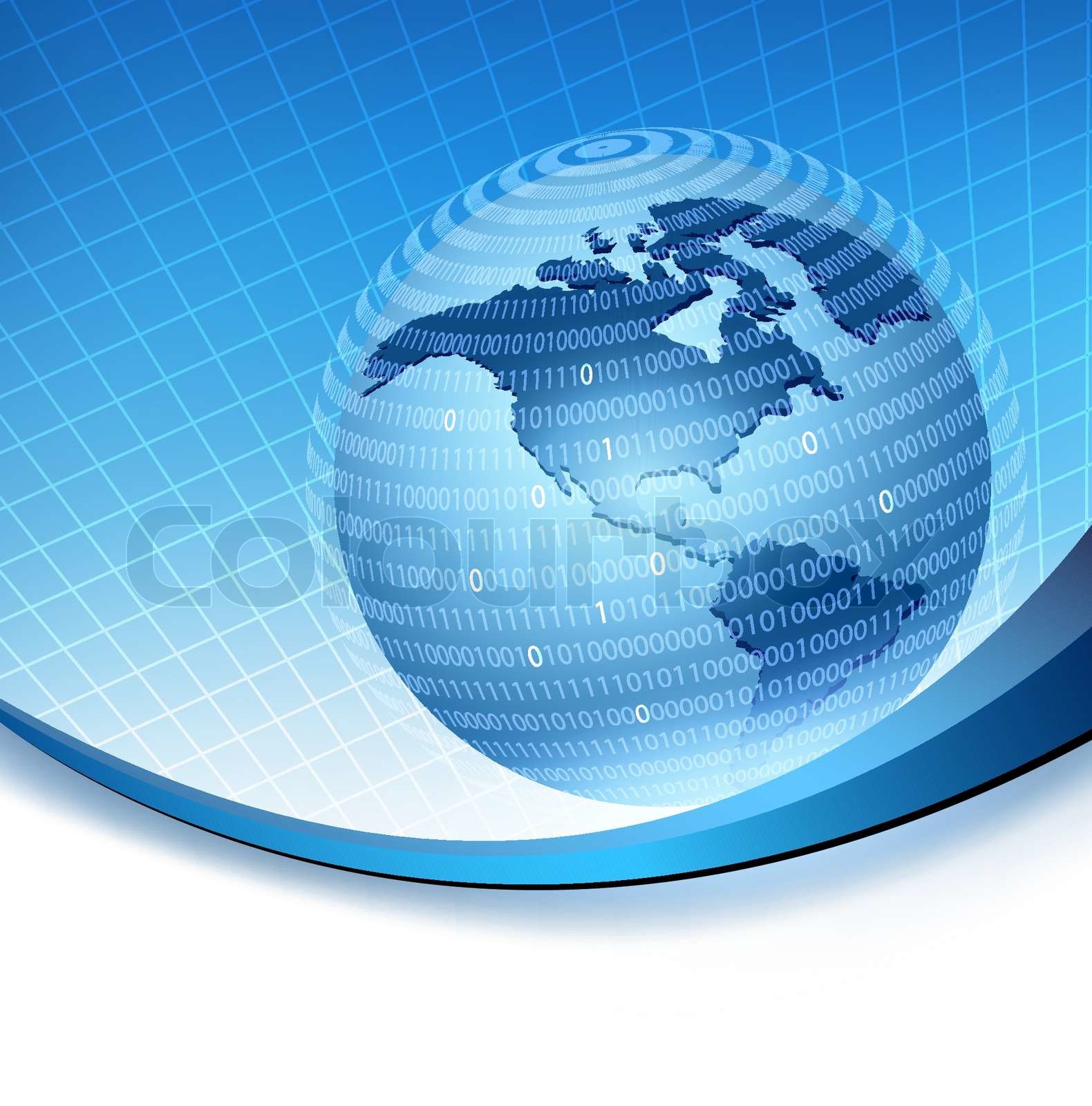 Globe Trapped In A Sphere Made Of Binary Code Concept Of Global Programming Vector Stock