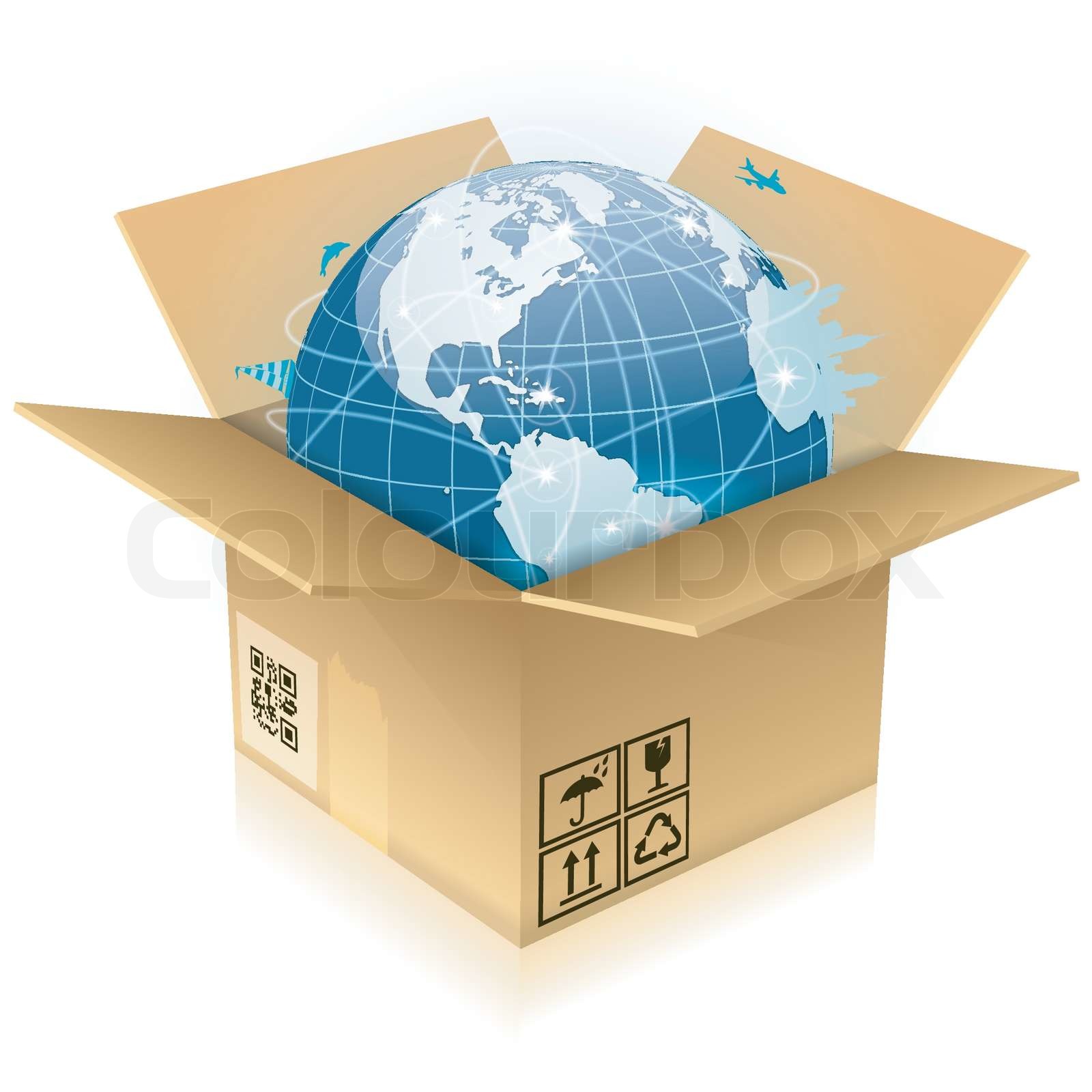 Karton mit Erde | Stock-Vektor | Colourbox