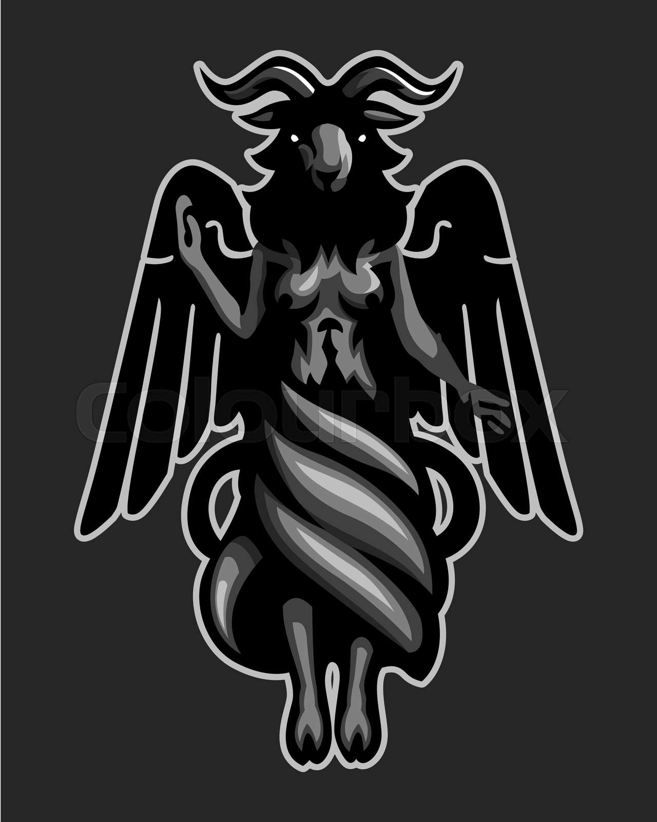 Devil goat, Mascot logo, Sticker design, Vector illustration. | Stock ...