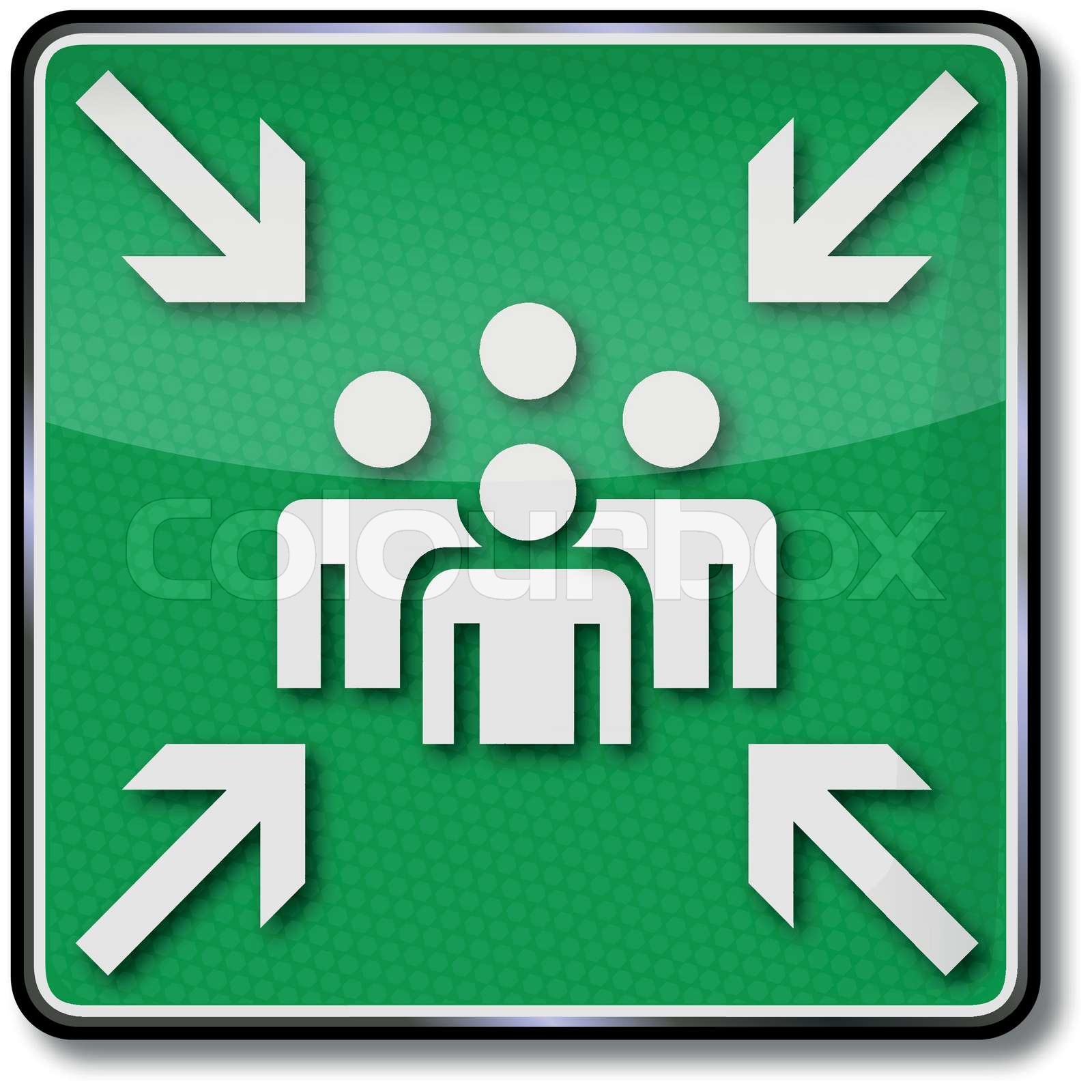 Schild Brandschutzzeichen Sammelpunkt | Stock-Vektor | Colourbox