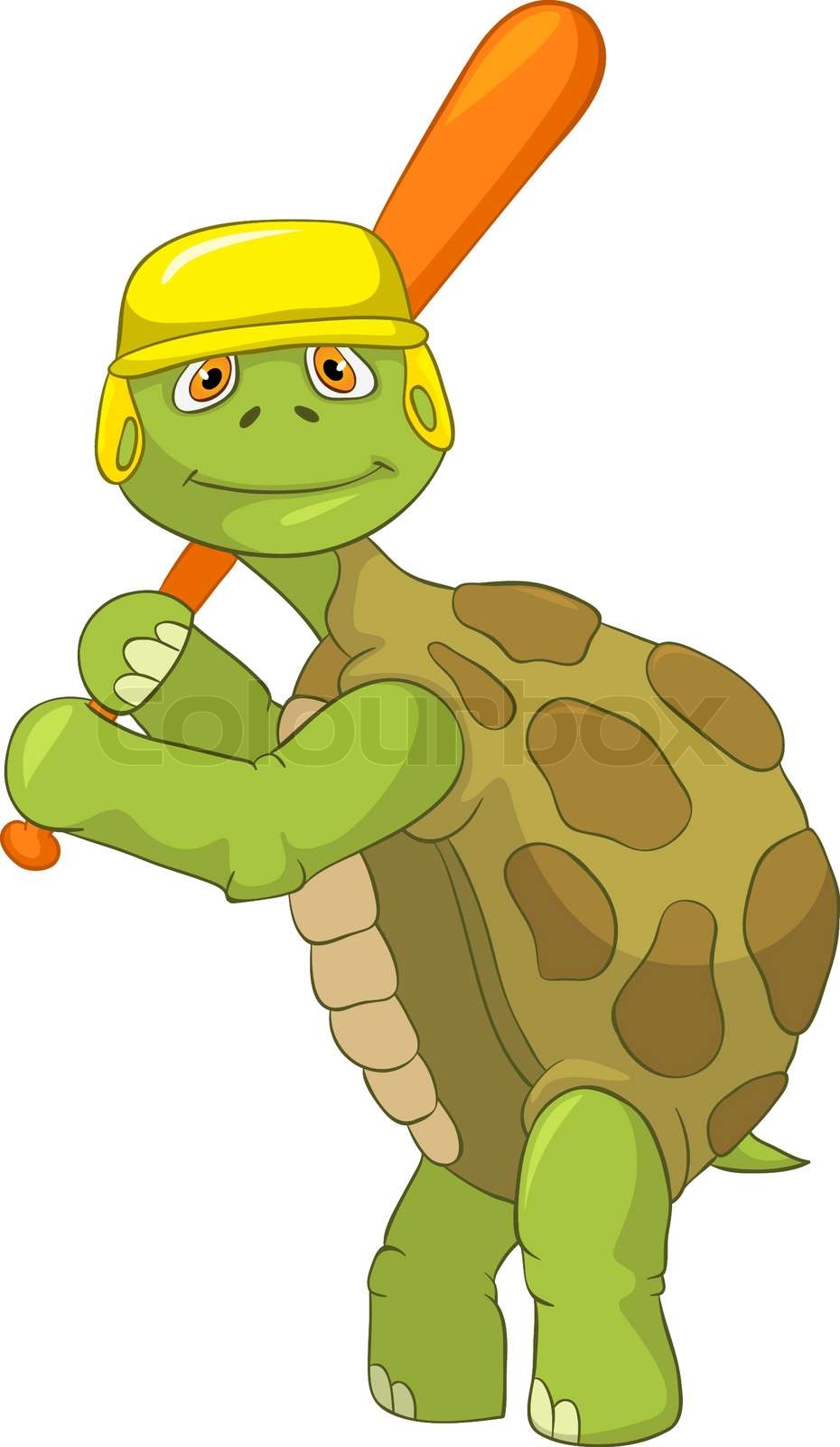 Funny Turtle Baseball Player | Stock vector | Colourbox