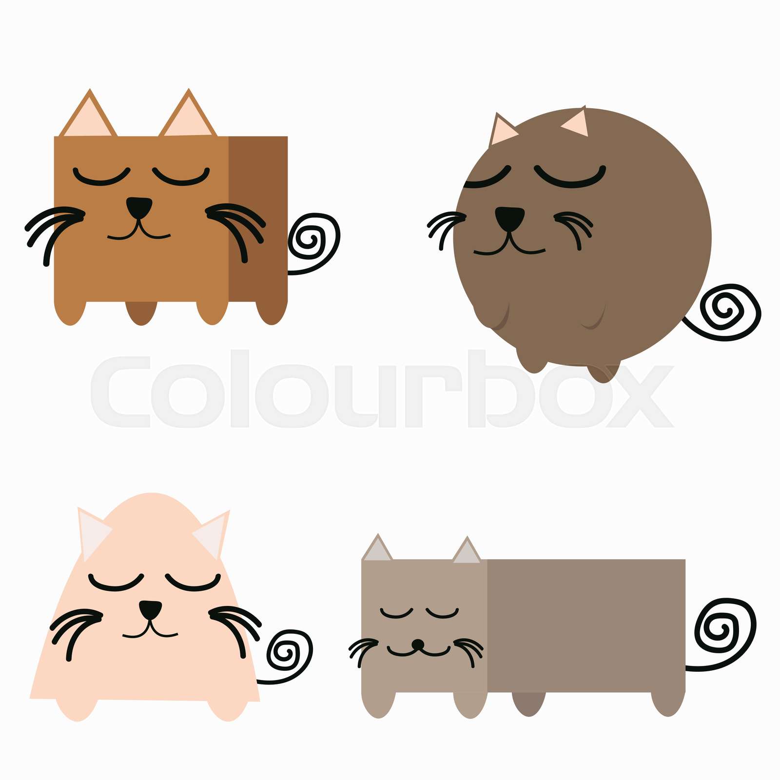 cat shape Geometry set | Stock vector | Colourbox
