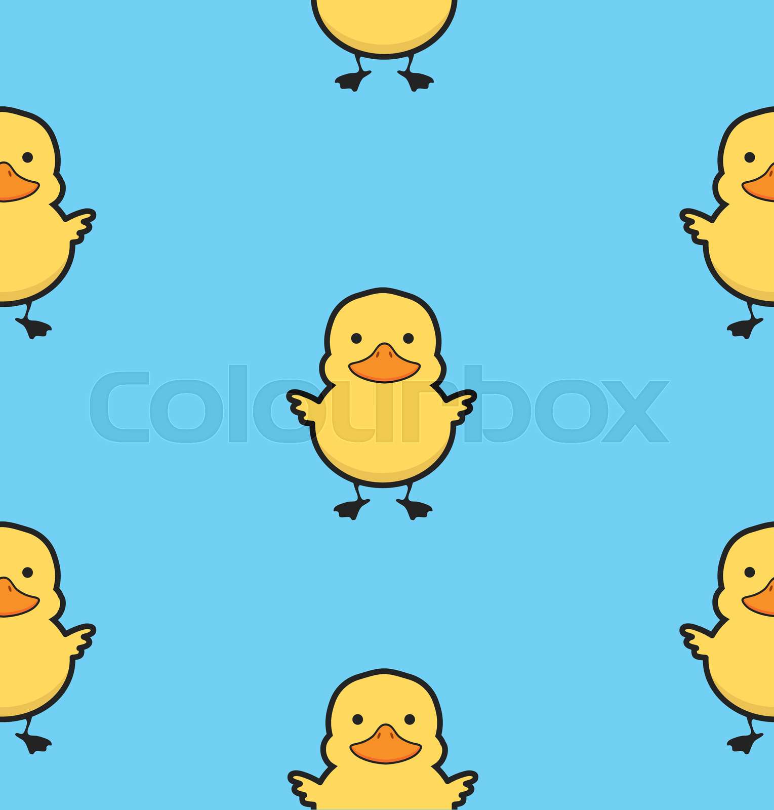 Cute yellow duck seamless pattern | Stock vector | Colourbox