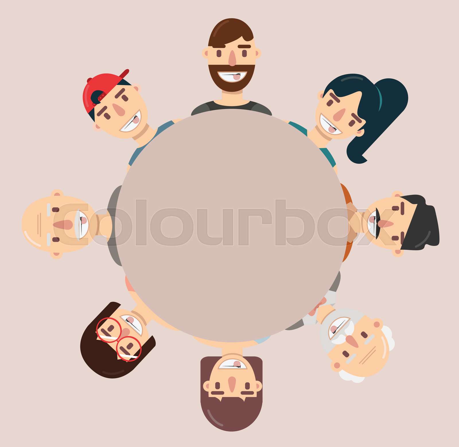 Flat avatar people face collection Teamwork concept | Stock vector ...