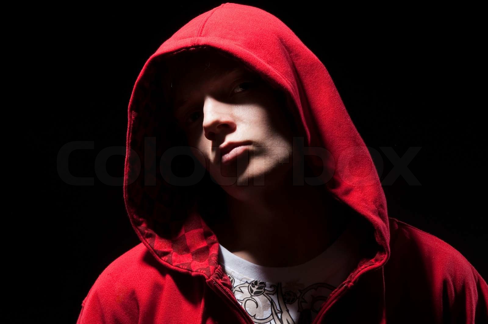 cool b-boy in red jacket | Stock image | Colourbox