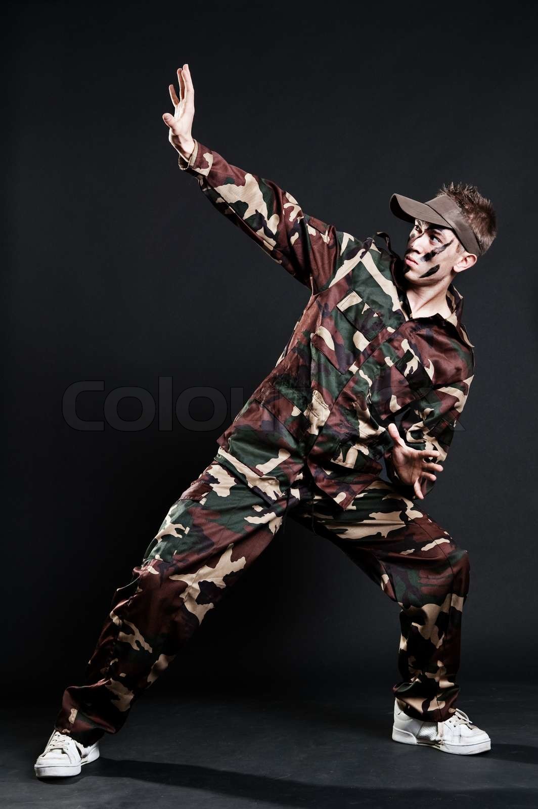 dancer in camouflage | Stock image | Colourbox