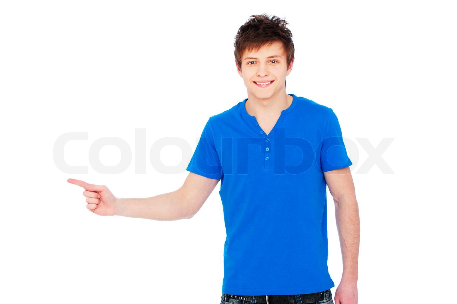 guy pointing at something | Stock image | Colourbox