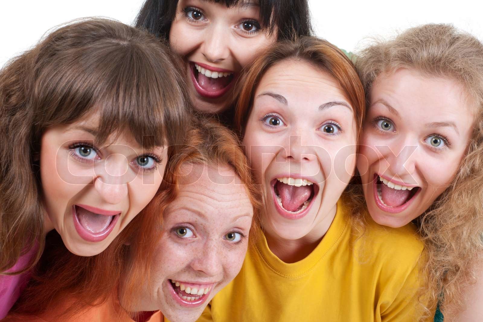 happy screaming girls | Stock image | Colourbox