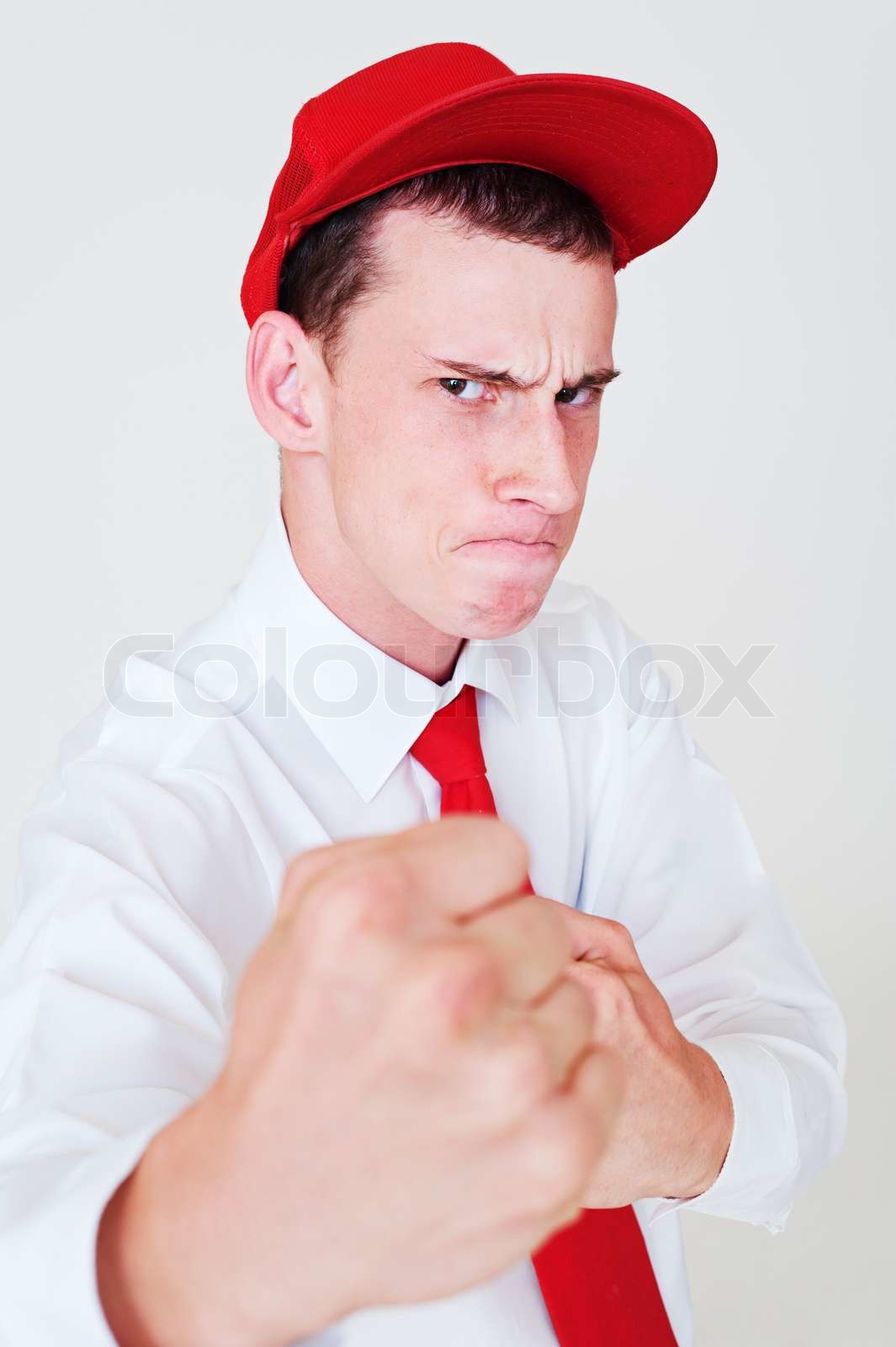 man in red cap | Stock image | Colourbox