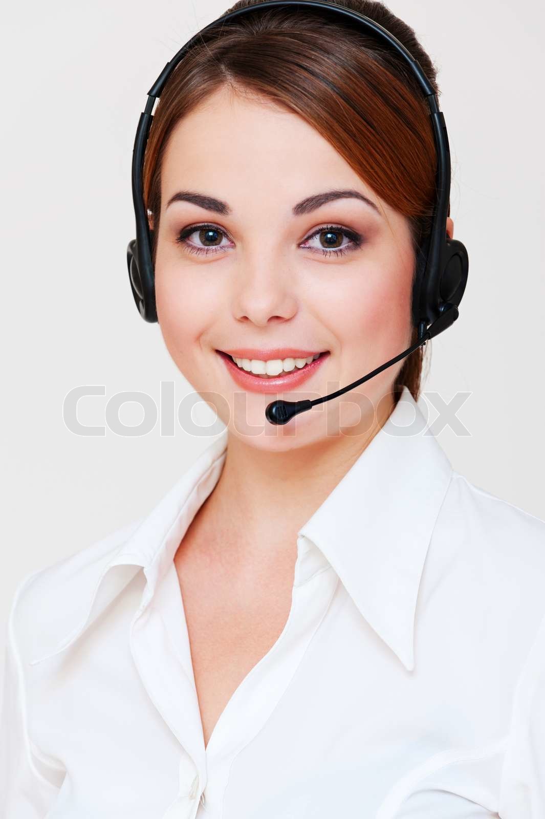 smiley telephone operator | Stock image | Colourbox