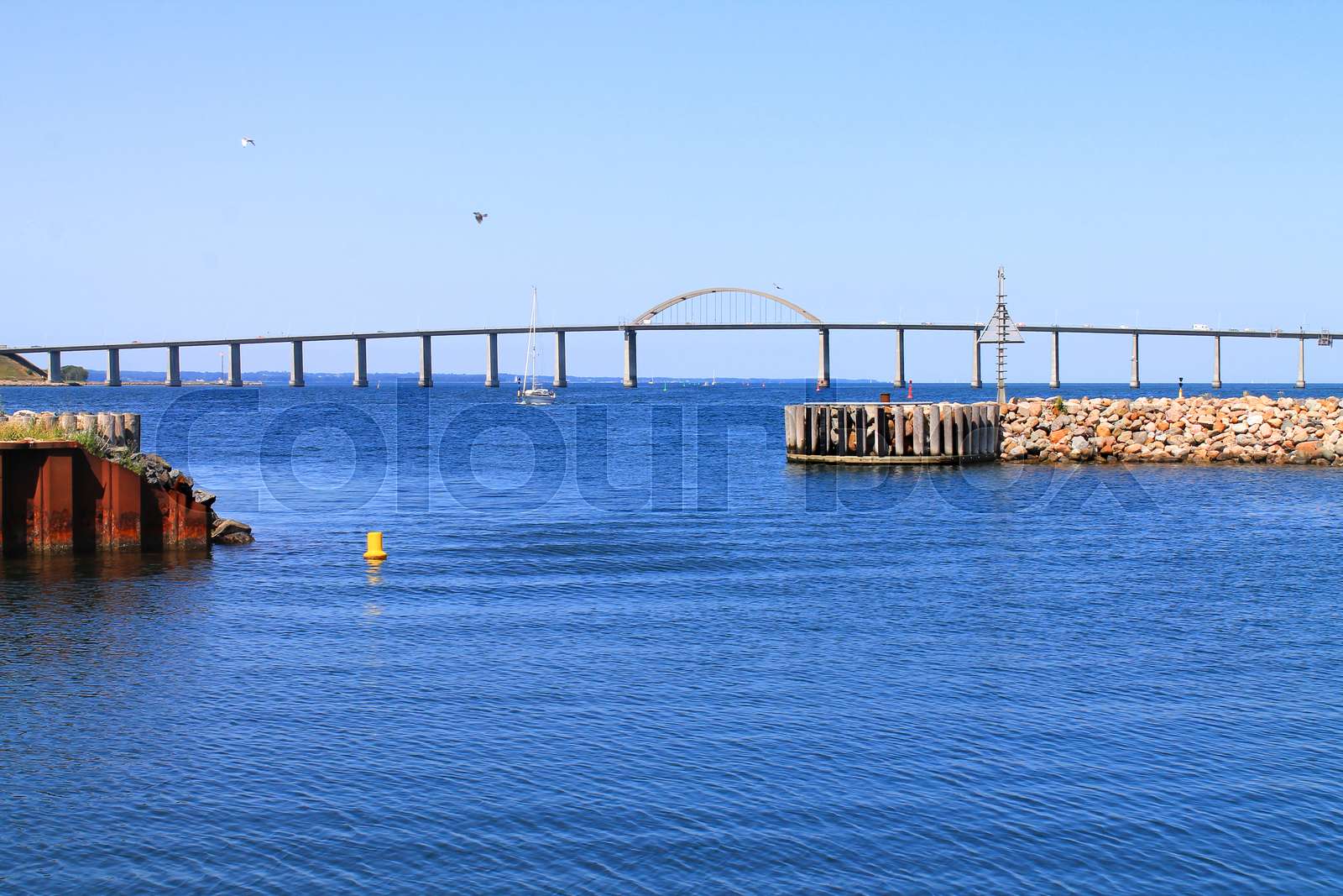 Langelandsbroen mellem Langeland og Siø | Stock foto | Colourbox