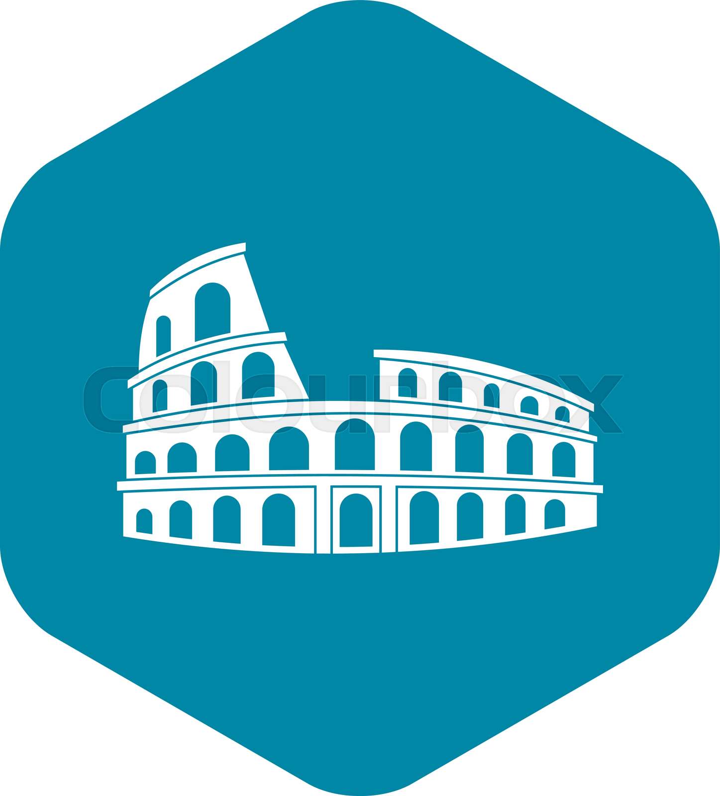 Roman Colosseum icon, simple style | Stock vector | Colourbox