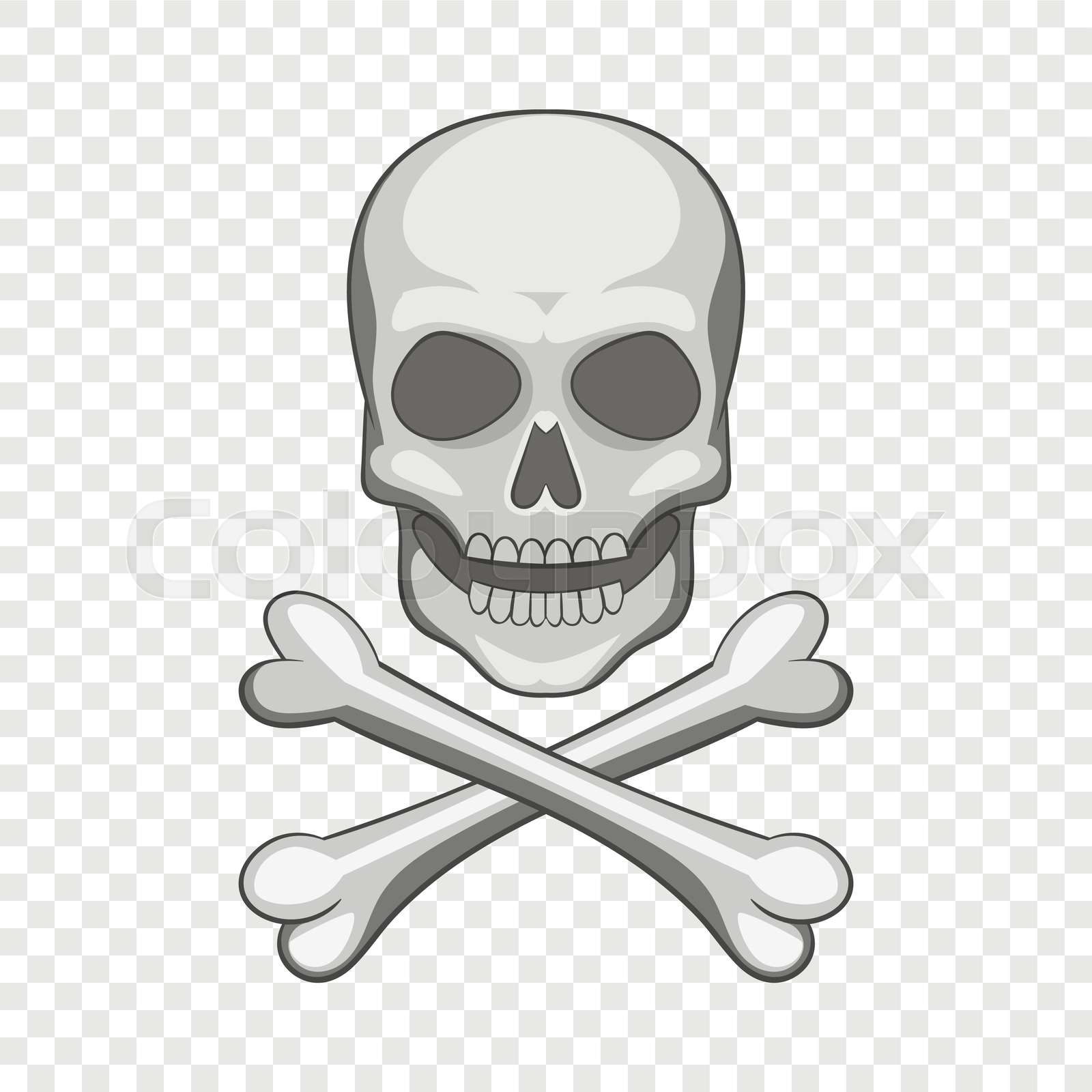 Skull and crossbones icon, cartoon style | Stock vector | Colourbox