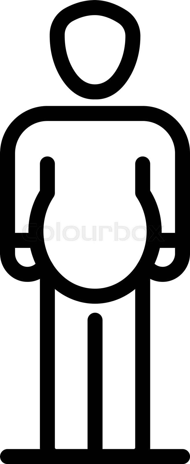 Child overweight icon, outline style | Stock vector | Colourbox