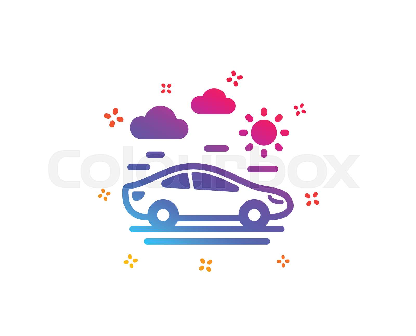 Car travel icon. Trip transport sign. Vector | Stock vector | Colourbox