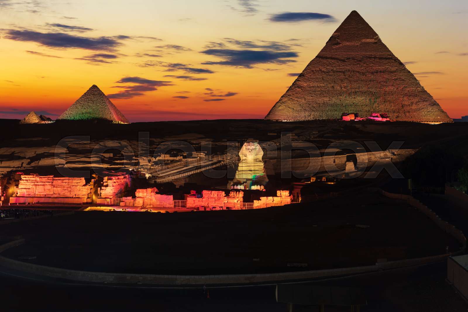 The Great Pyramid Of Khufu At Night