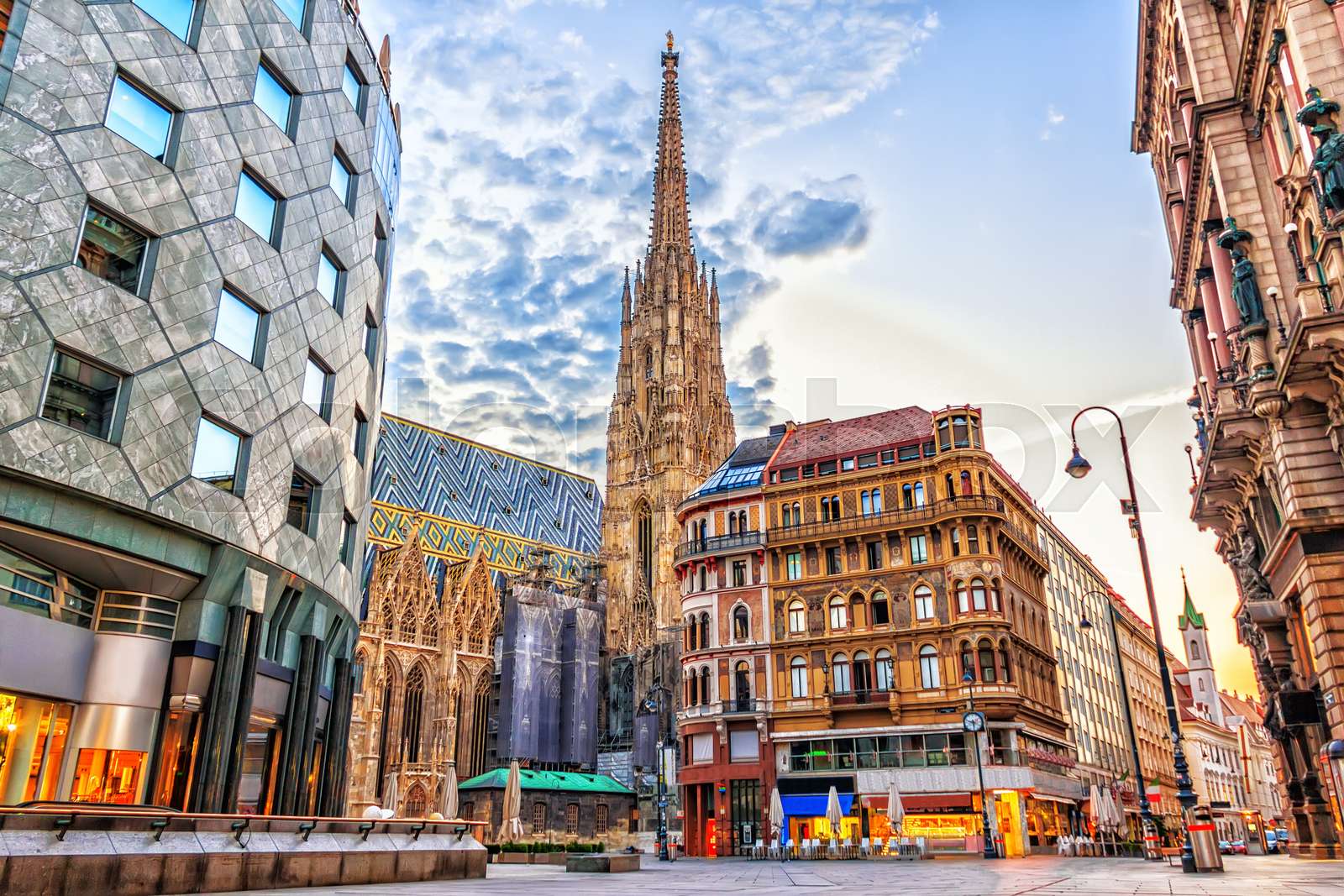 Stephansplatz, view on the St. Stephen's Cathedral, Vienna | Stock ...