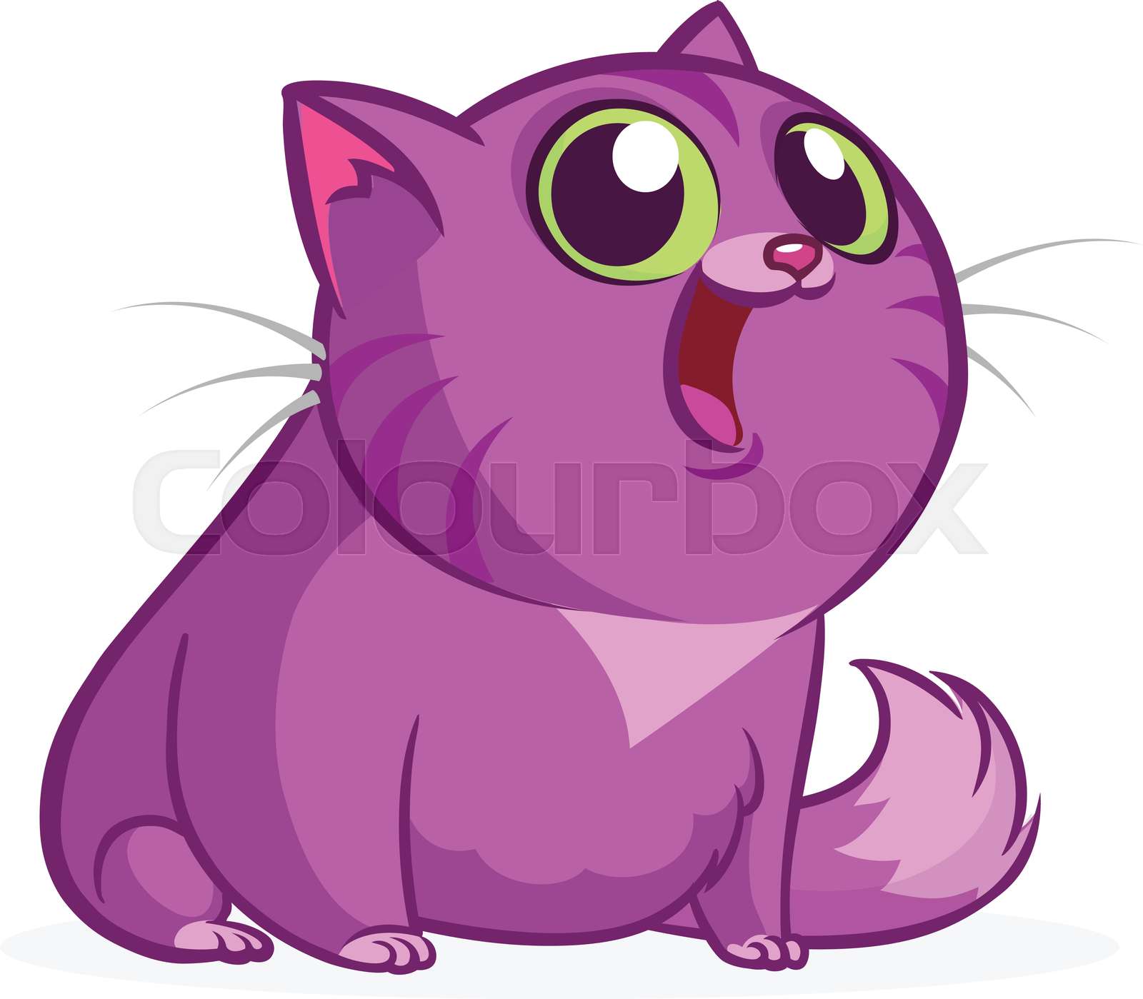 Cartoon funny fat cat illustration | Stock vector | Colourbox