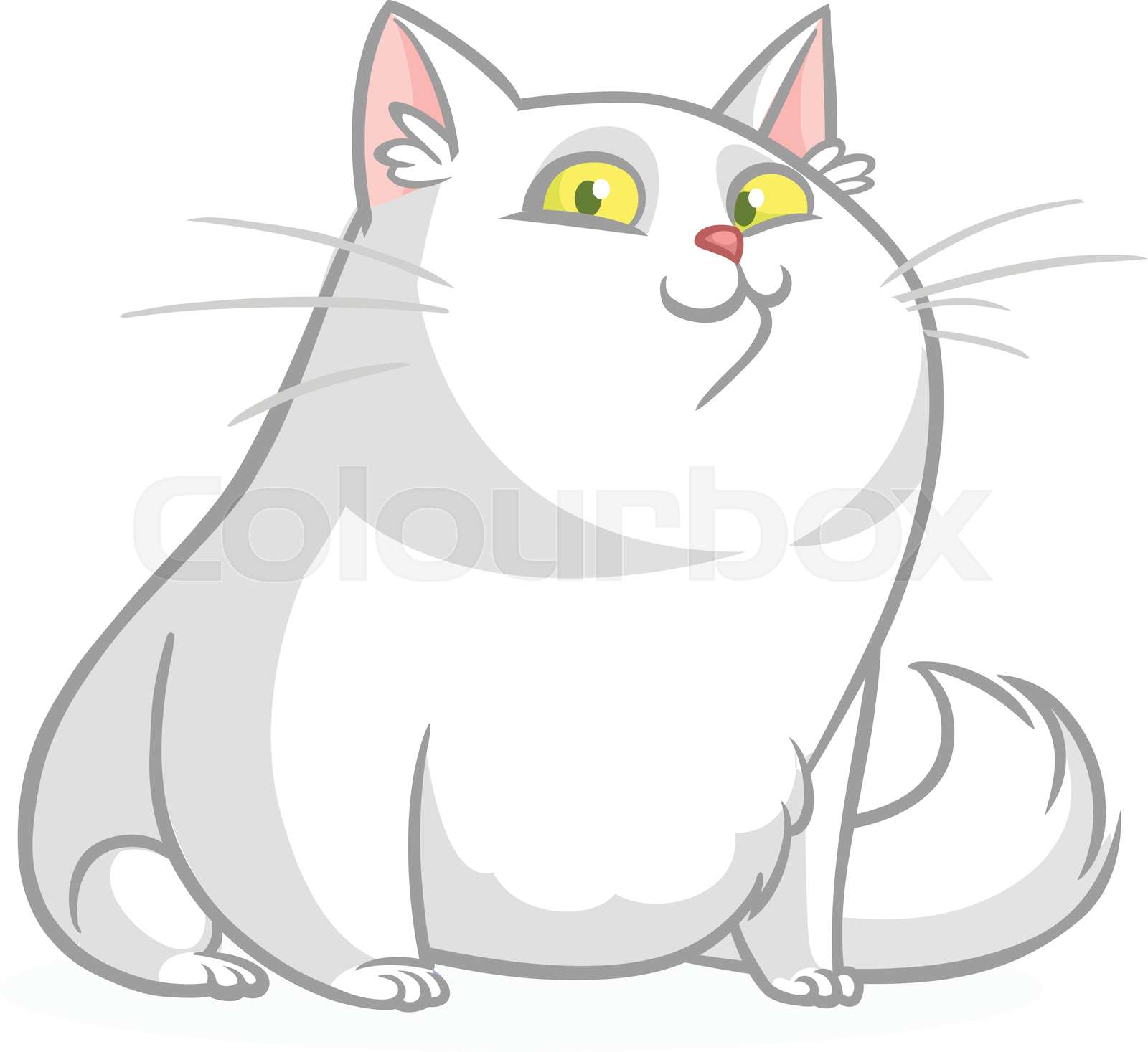 Cartoon funny fat cat illustration | Stock vector | Colourbox