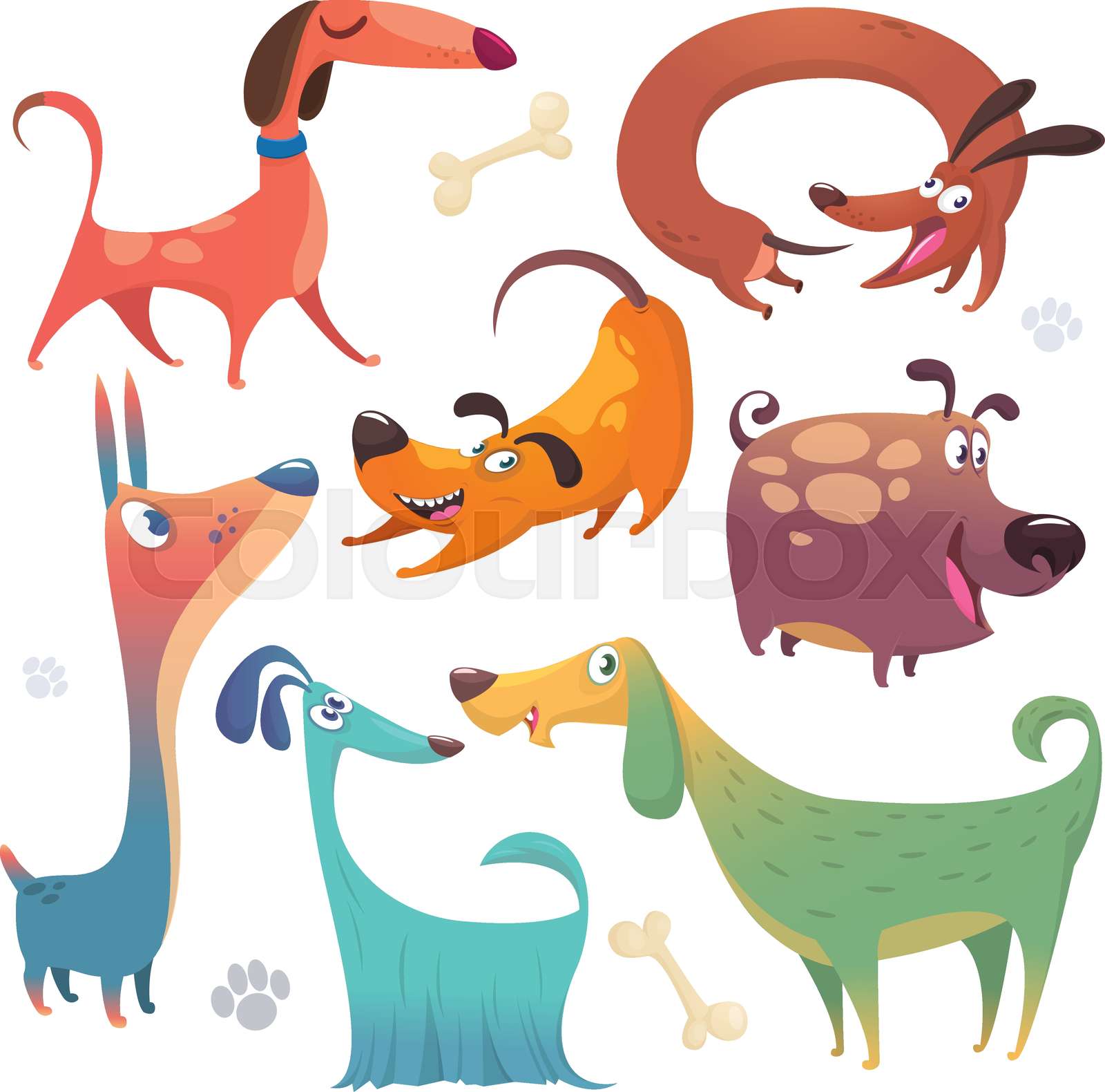 Cartoon dogs set | Stock vector | Colourbox