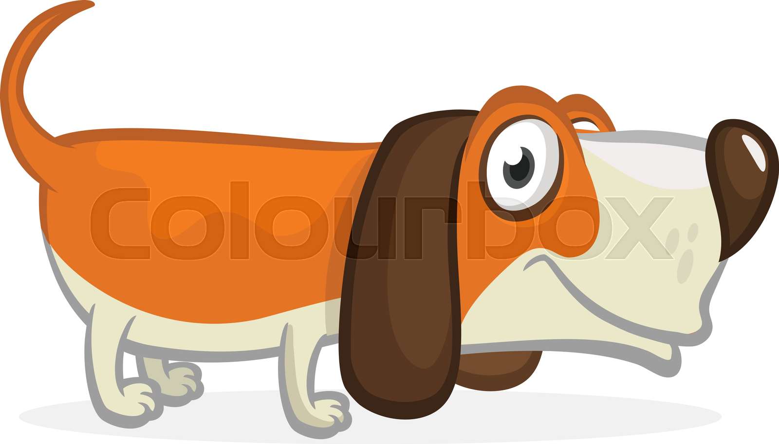 Funny beagle dog cartoon illustration | Stock vector | Colourbox