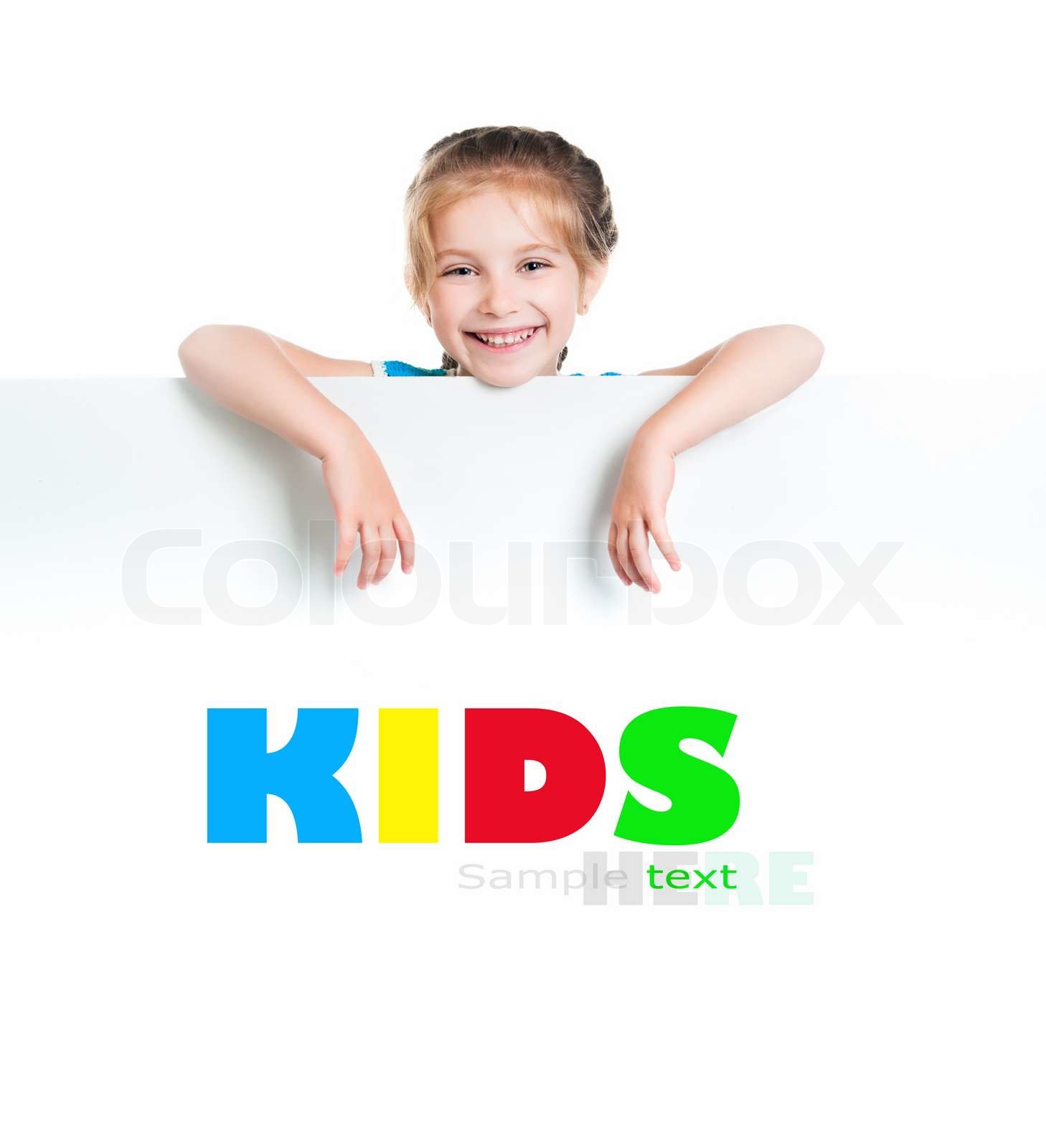 child behind a board | Stock image | Colourbox