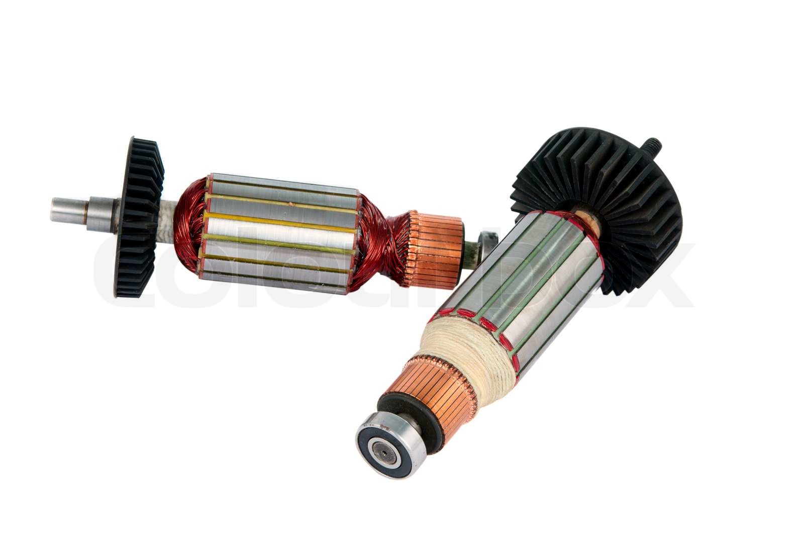Copper Coils inside Electric Motor isolated | Stock image | Colourbox