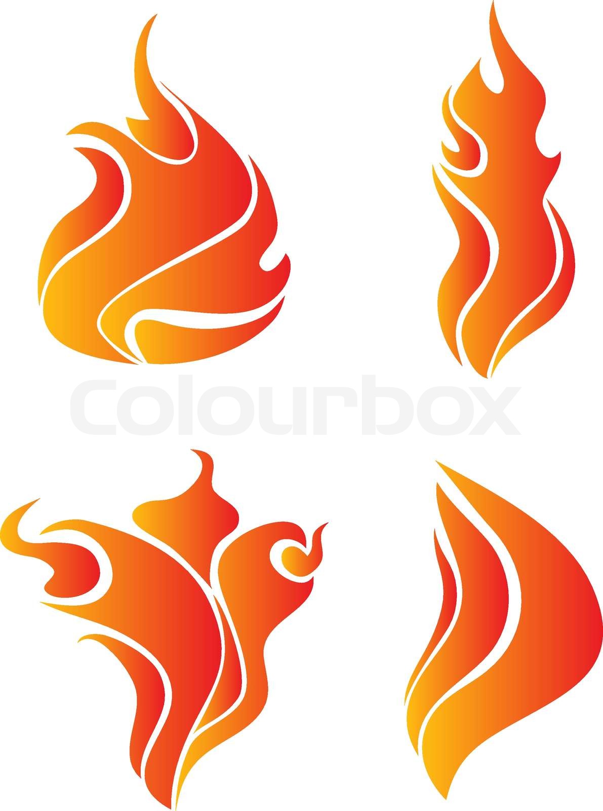 burning fire | Stock vector | Colourbox