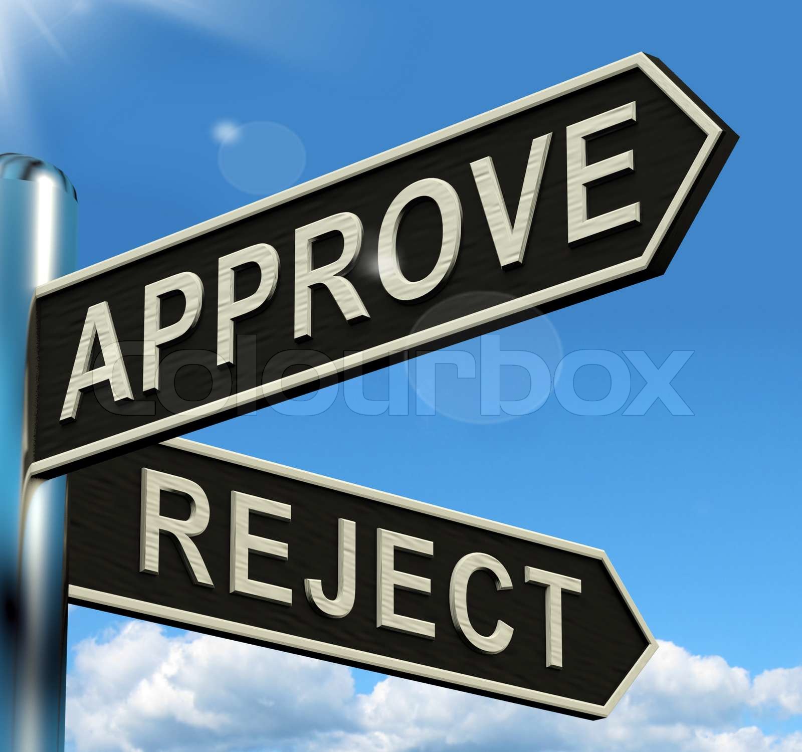Approve Reject Signpost Showing Decision To Accept Or Decline | Stock ...