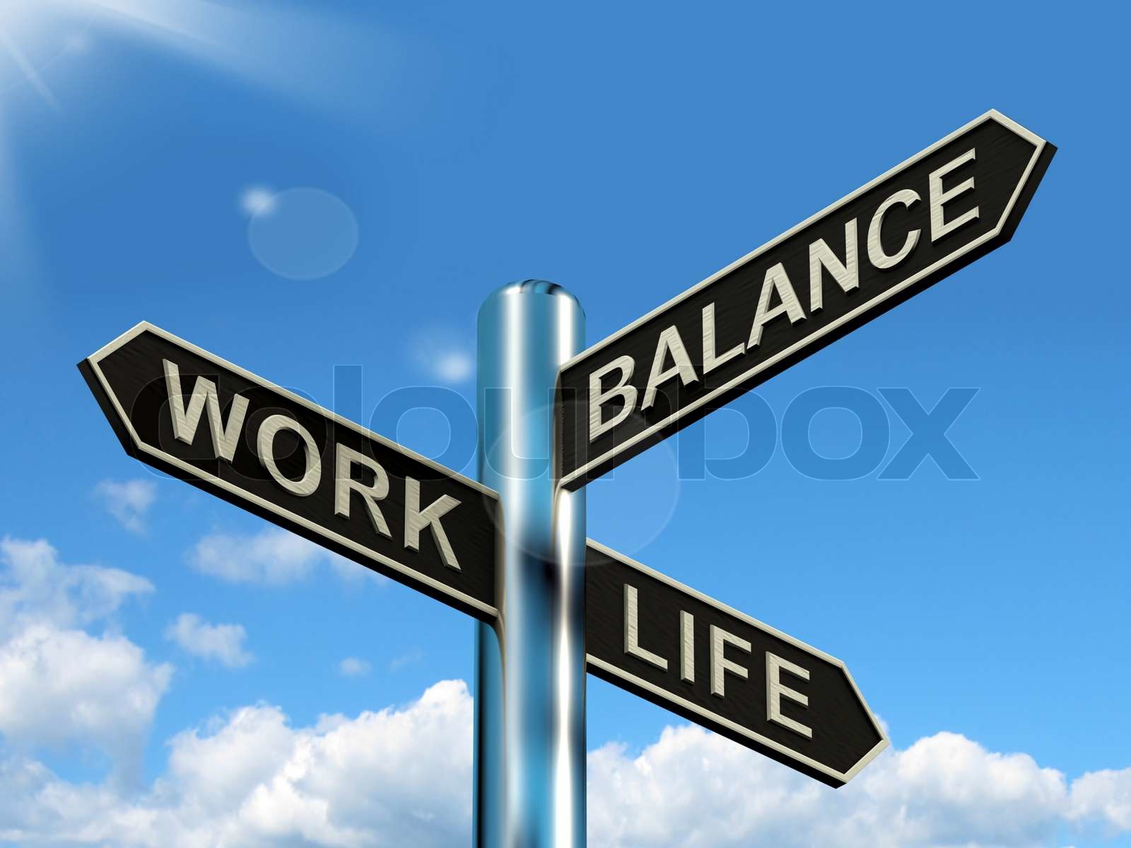 Arbeit Leben Gleichgewicht Wegweiser zeigen Harmonie Karriere und ...