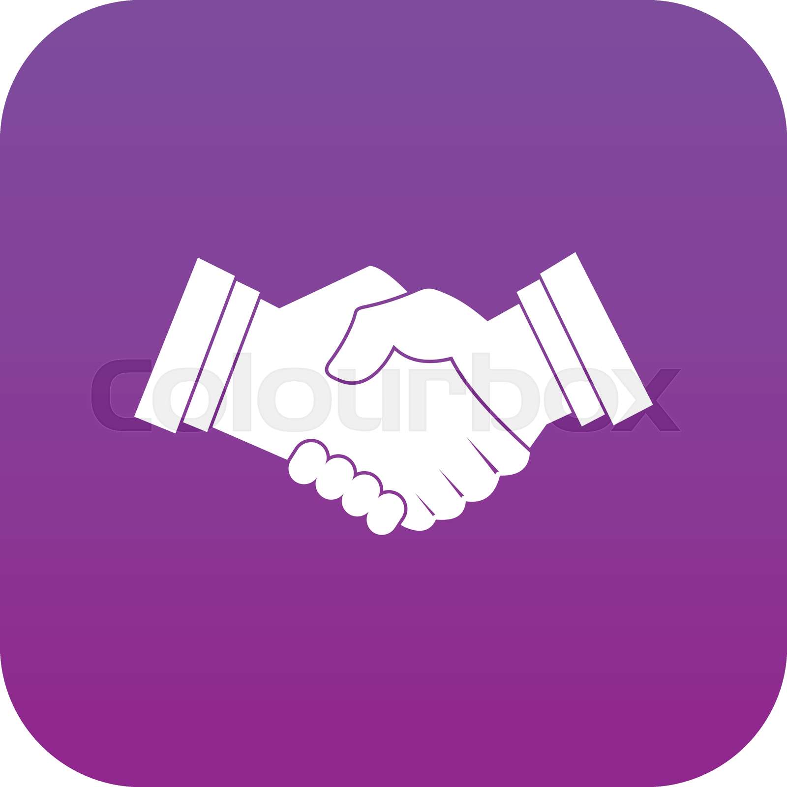Business handshake icon digital purple | Stock vector | Colourbox