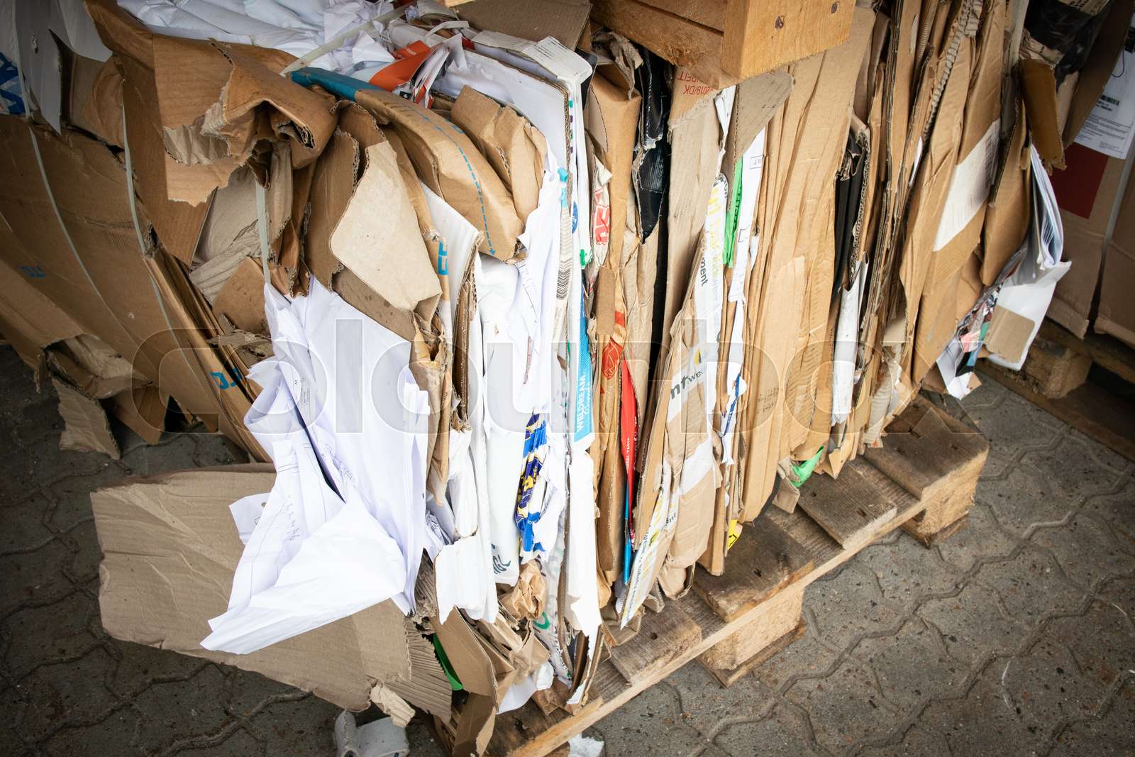 genbrugs pap på en palle | Stock foto | Colourbox