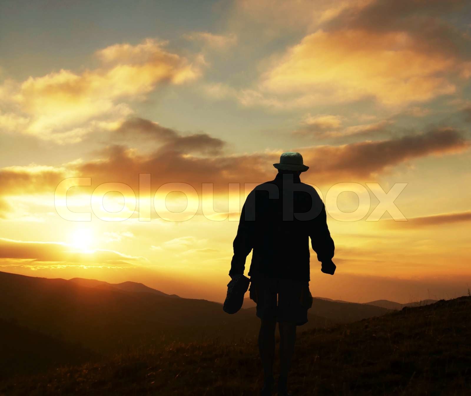 Male on sunset | Stock image | Colourbox