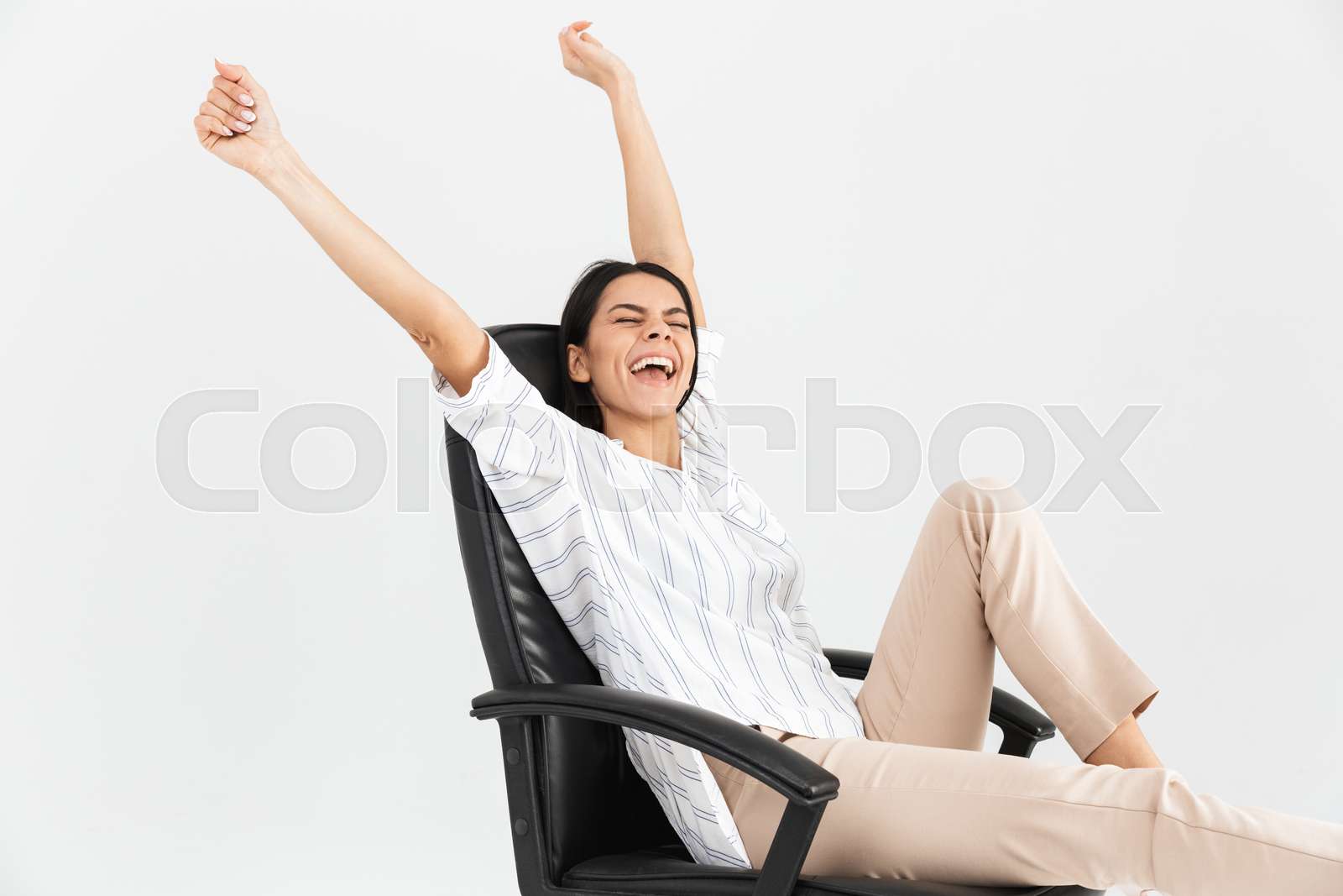 fröhlich, erfreut, freigestellt | Stock Bild | Colourbox