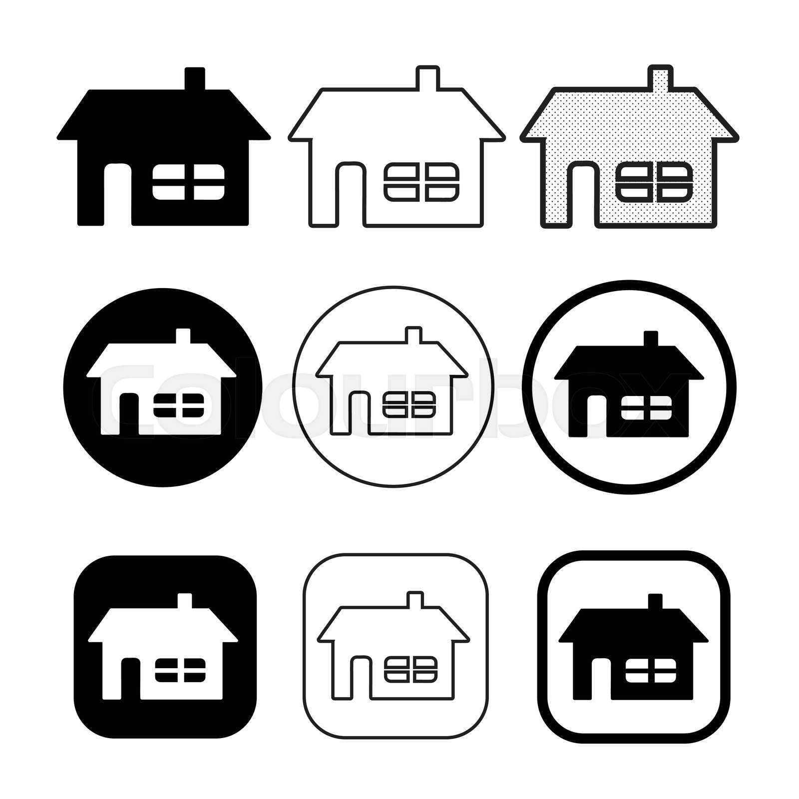simple house and home icon symbol sign | Stock vector | Colourbox