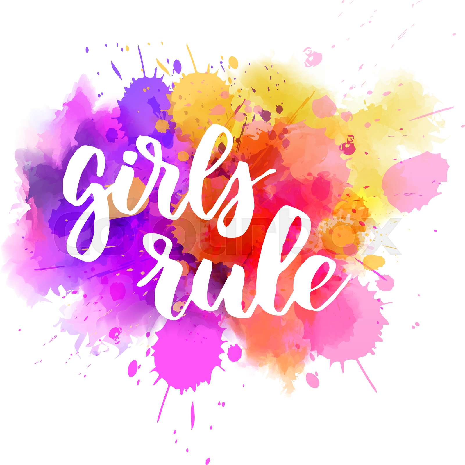 Girls rule lettering | Stock vector | Colourbox