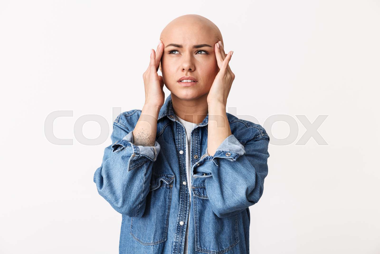 Portrait of a beautiful young hairless woman | Stock image | Colourbox