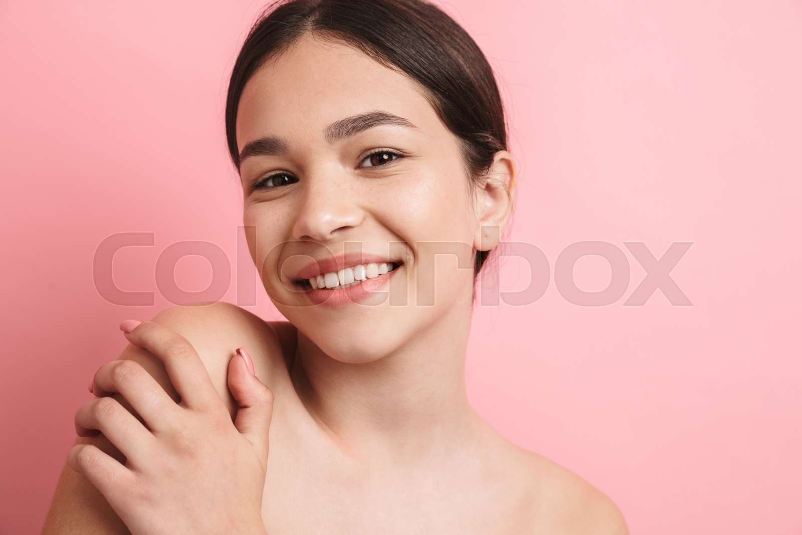 Beauty Portrait Of A Lovely Young Topless Girl Standing Stock Image Colourbox