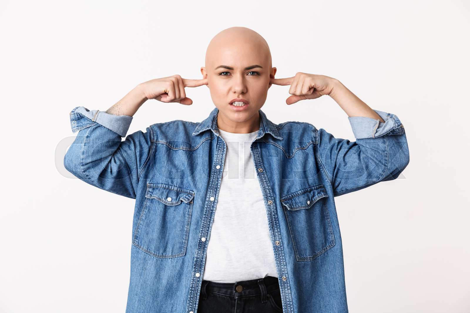 Portrait of a beautiful young hairless woman | Stock image | Colourbox