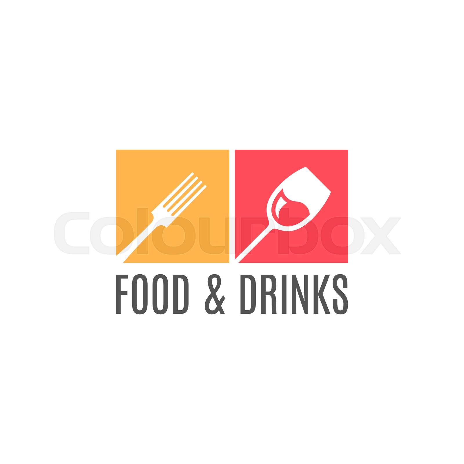 Food and drinks logo. Wine glass with fork | Stock vector | Colourbox