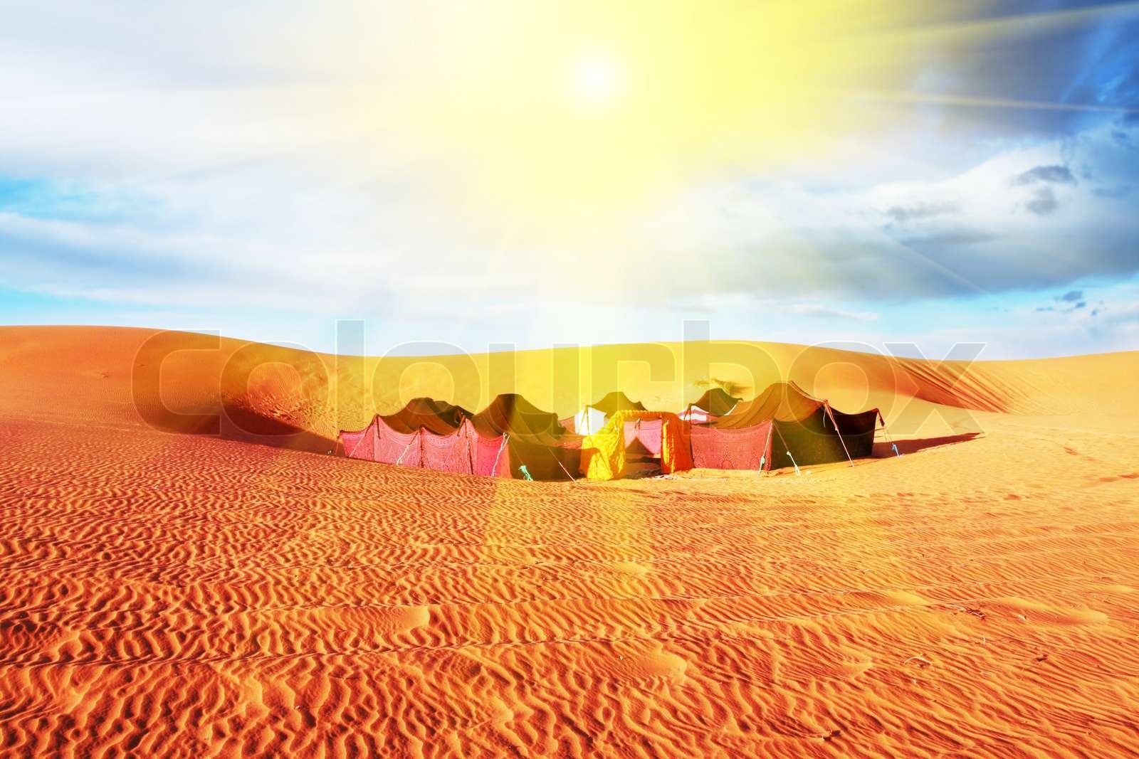 Camp in desert | Stock image | Colourbox