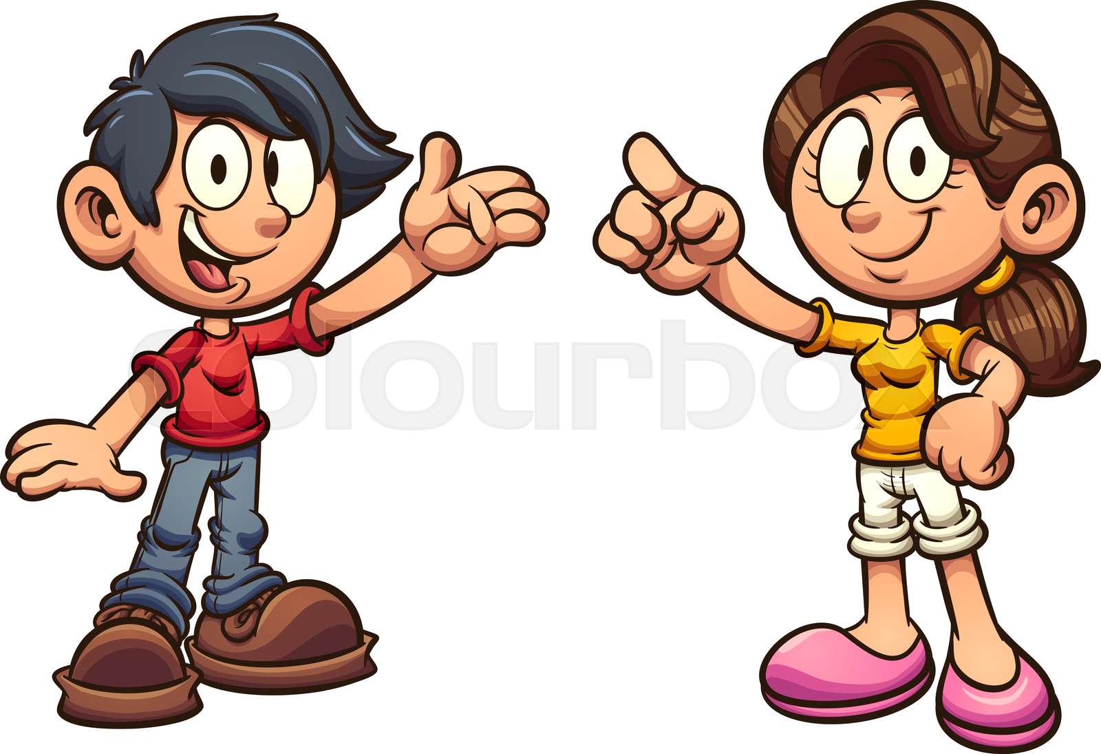 Boy and girl | Stock vector | Colourbox