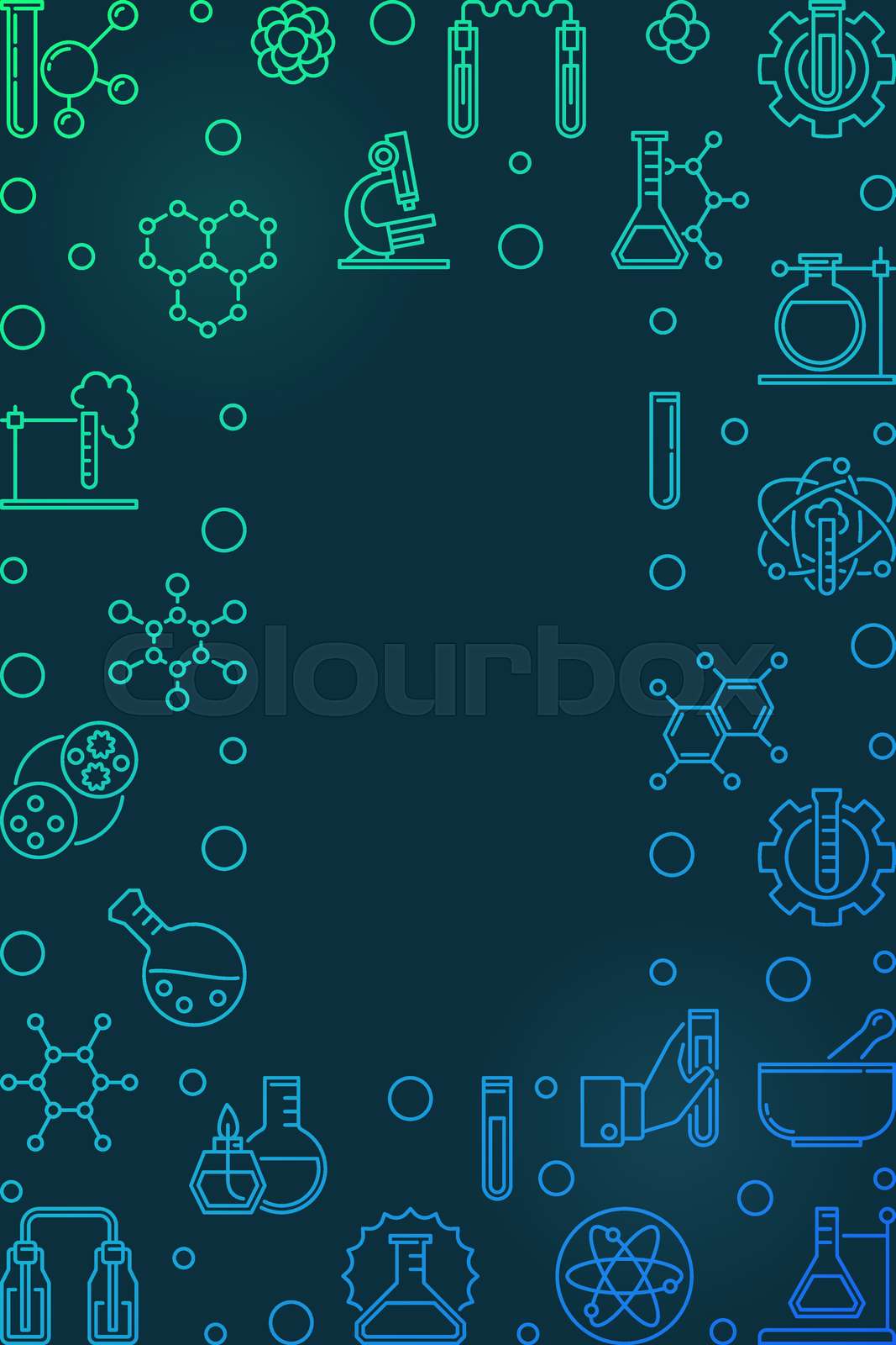 Vector Chemistry colorful vertical frame - chemical background | Stock ...