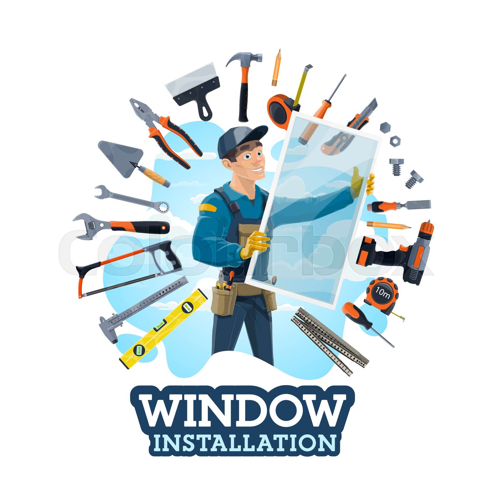 Installation of windows, installer and work tools | Stock vector ...