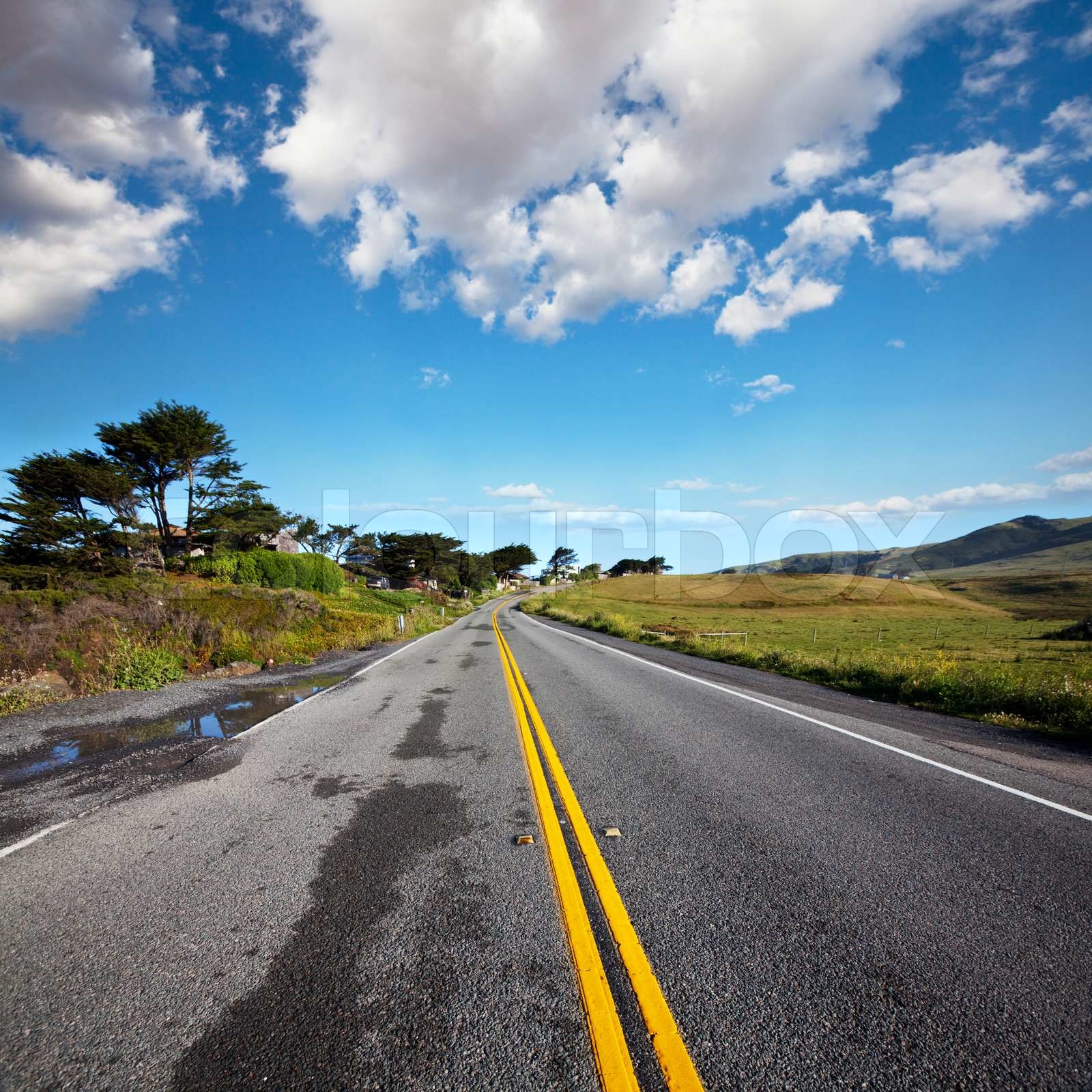 Road in blue | Stock image | Colourbox